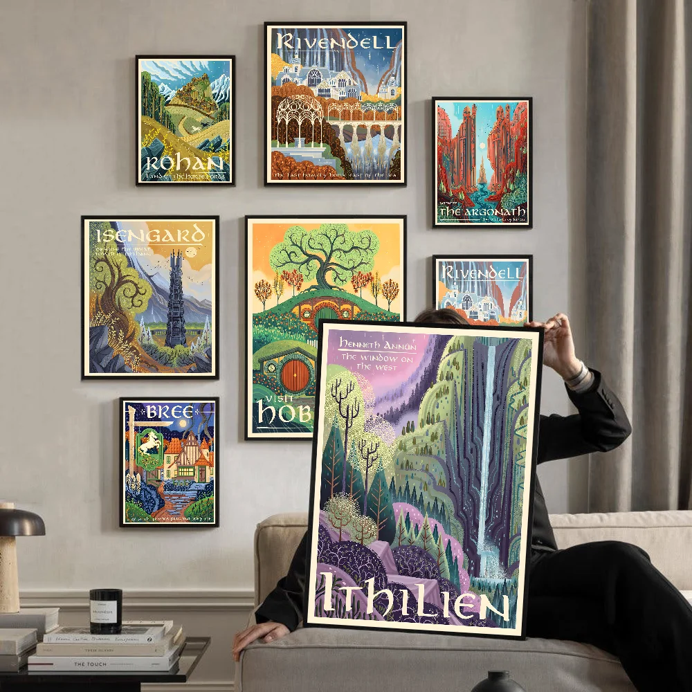Tolkien-Wall-Art-Vintage-Landscape-Self-adhesive-Art-Poster-Whitepaper ...