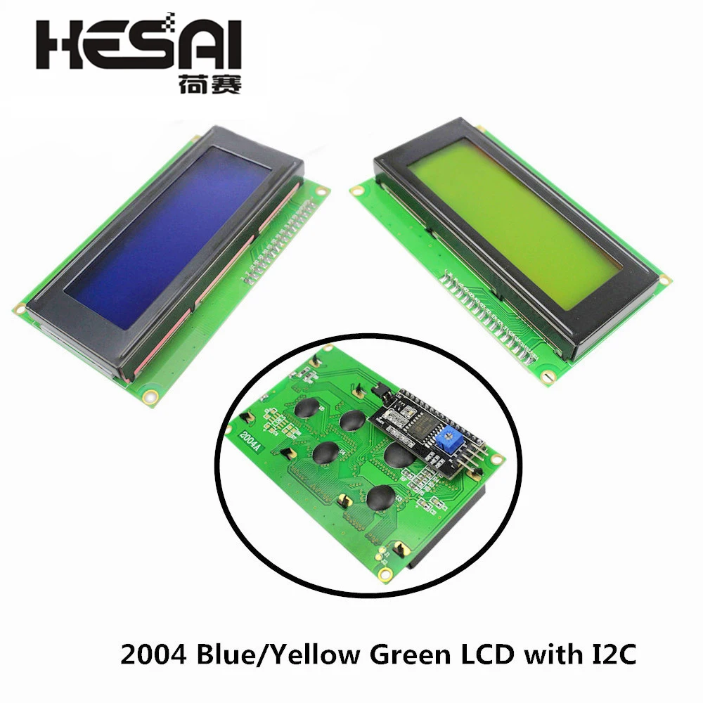 2004-20x4-2004A-Blue-Yellow-Green-Screen-HD44780-Character-LCD-with-IIC ...