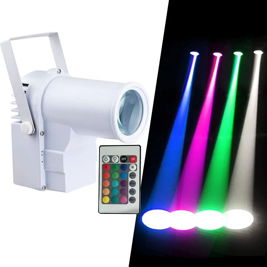10W-RGB-Pinspot-Light-with-Remote-Mirror-Ball-Spotlight-Super-Bright ...