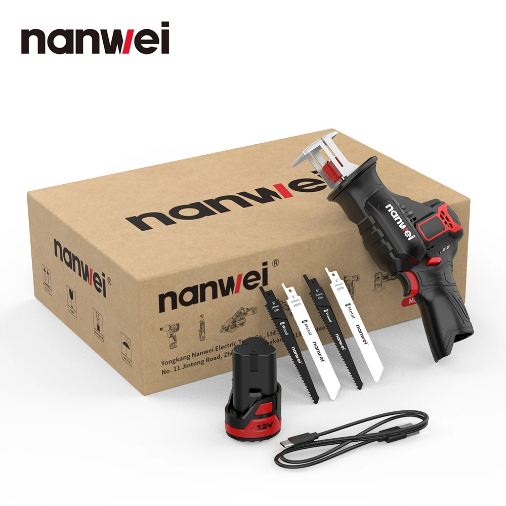 Nanwei Mini Electric Saber Saw Reciprocating Saw 12V Cordless ...