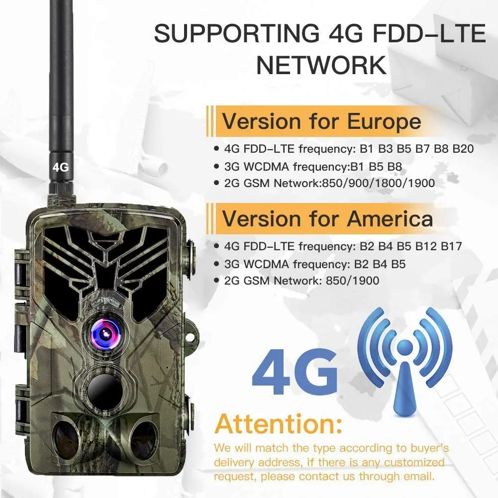 HC810LTE 20MP 4G Trail Hunting Camera SMTP FTP MMS Cellular Wireless ...