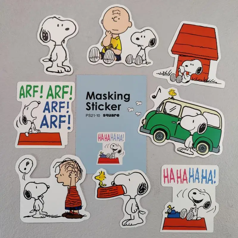 Kawaii Peanuts Snoopy Hand Account Materials Stickers Large-Sized ...