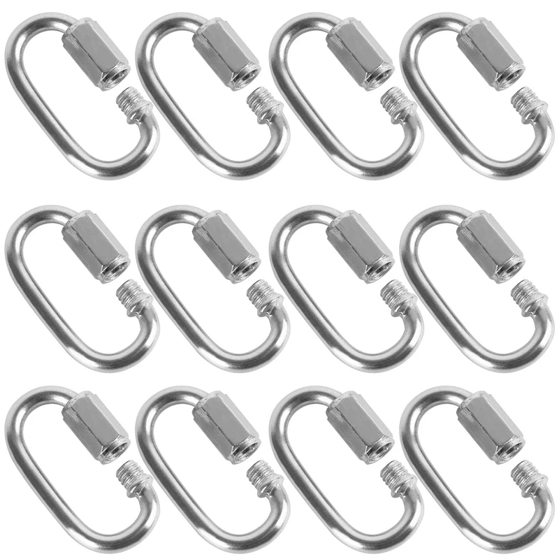 HOT-12-Pcs-Quick-Link-M4-4MM-Stainless-Steel-Chain-Connector-Heavy-Duty ...