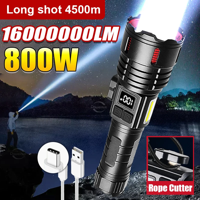Powerful-Flashlight-Rechargeable-Lamp-Tactical-Flashlight-xhp99-Outdoor ...