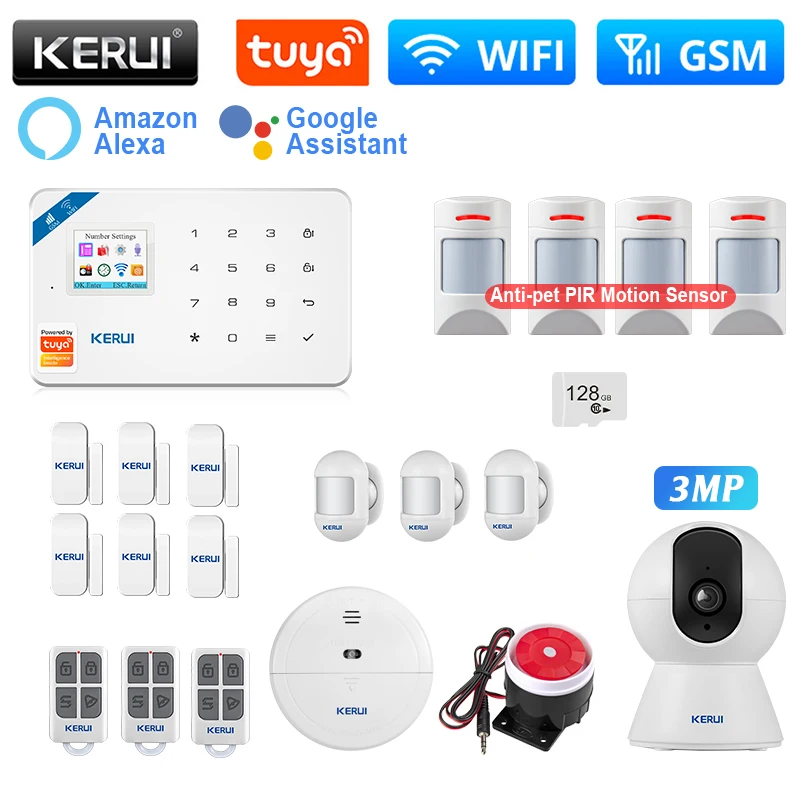 KERUI-W181-GSM-Tuya-WIFI-Work-For-Home-Security-Burglar-Smart-Security ...