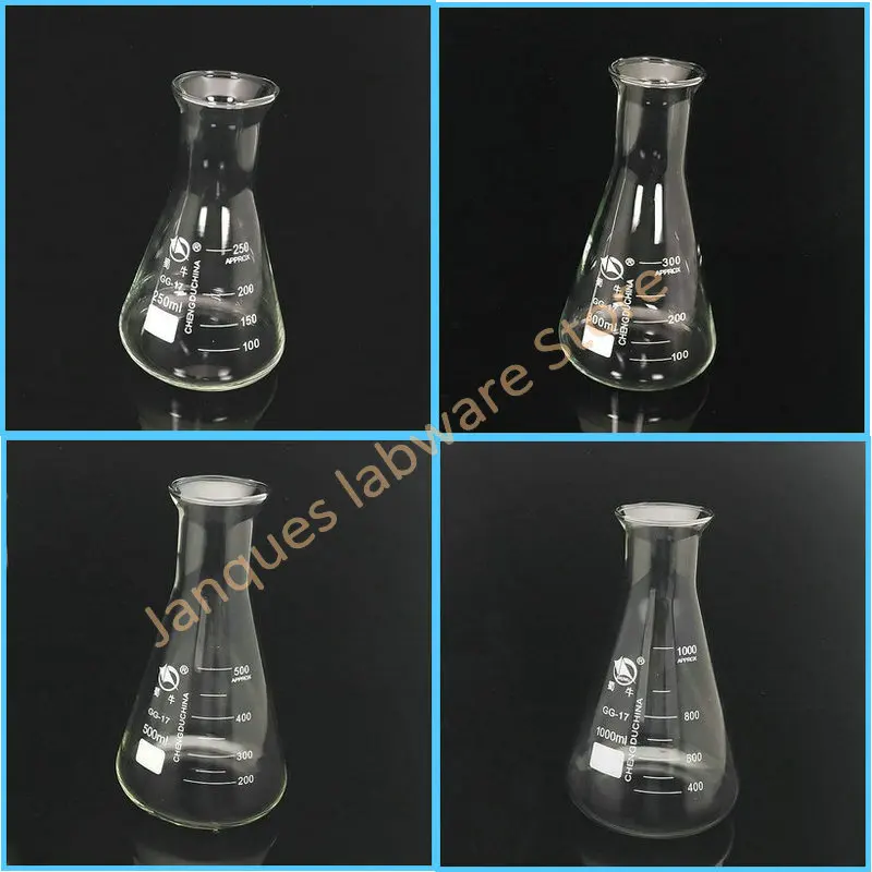 1piece Laboratory Borosilicate Glass Triangular Flask With Trumpet ...