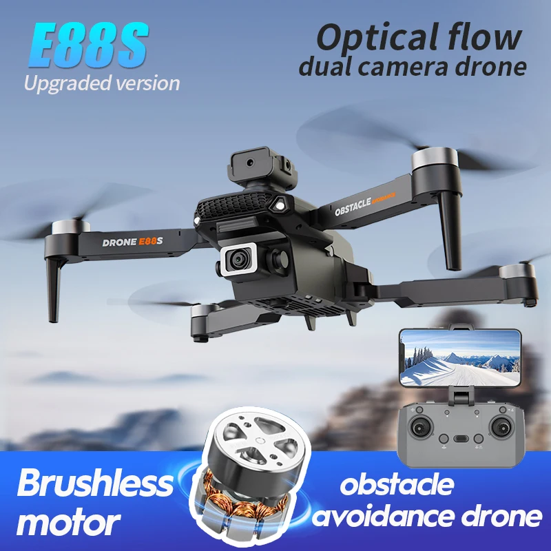 2024-E88S-RC-Drone-8K-Dual-Camera-Wide-Angle-Optical-Flow-Localization ...