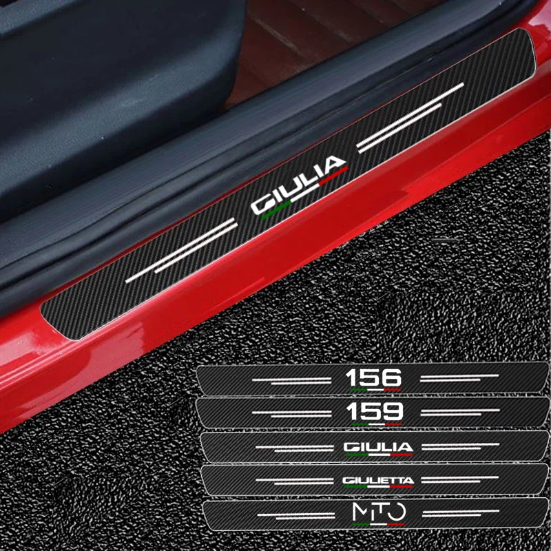 Carbon Fiber Car Sticker Car Door Threshold Anti Scratch Tape For Alfa ...