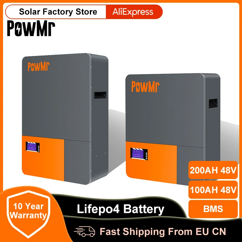Lifepo4-Akku 48V 100ah/200ah 4,8 kWh 9,6 kWh Wand montage mit BMS-und ...