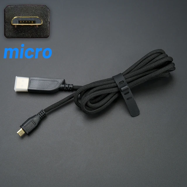 Flexible Gaming Paracord Type C Micro USB Mouse Cable For GPW G Pro X ...