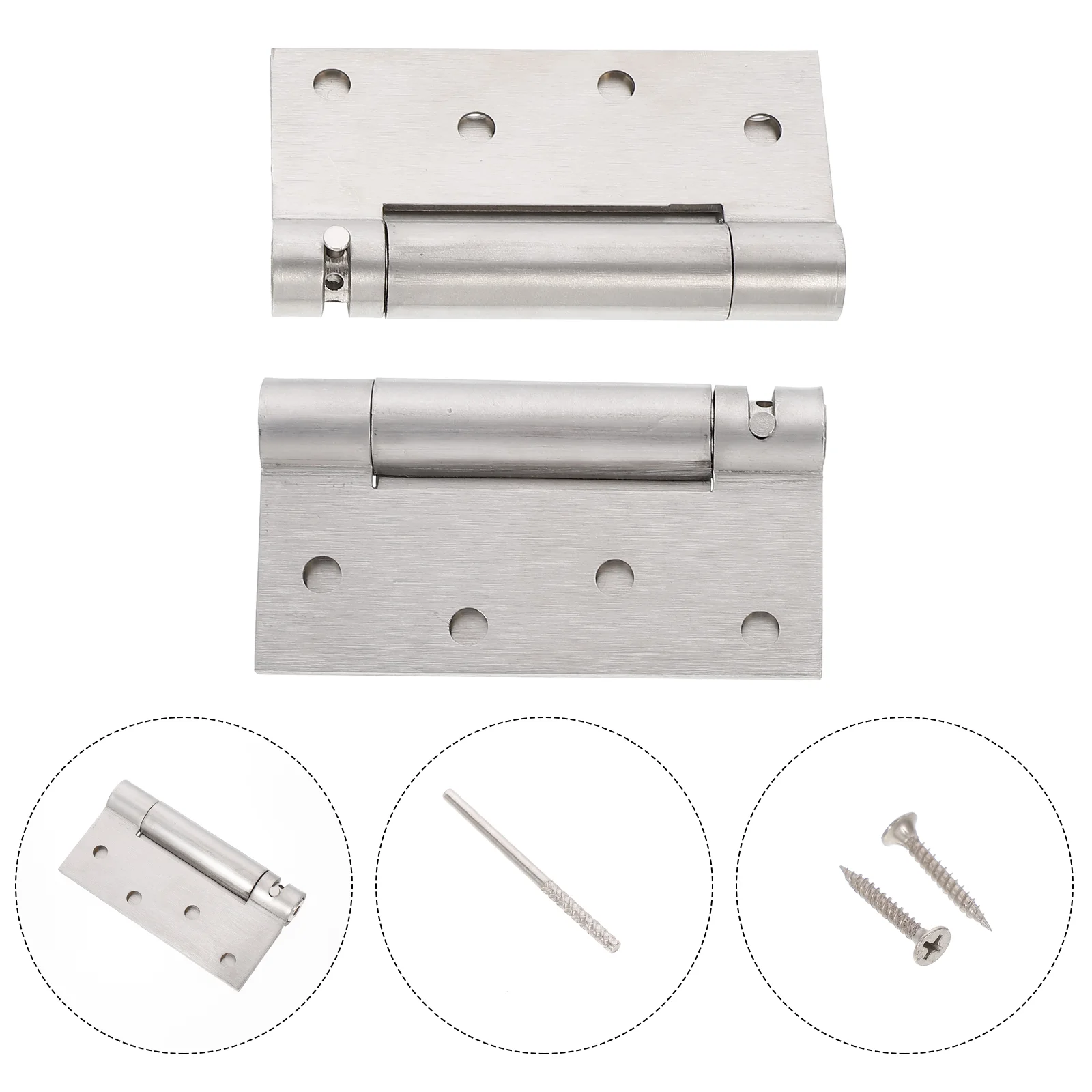 2 Pcs Single Spring Hinge Stainless Steel Self Closing Door Hinges ...