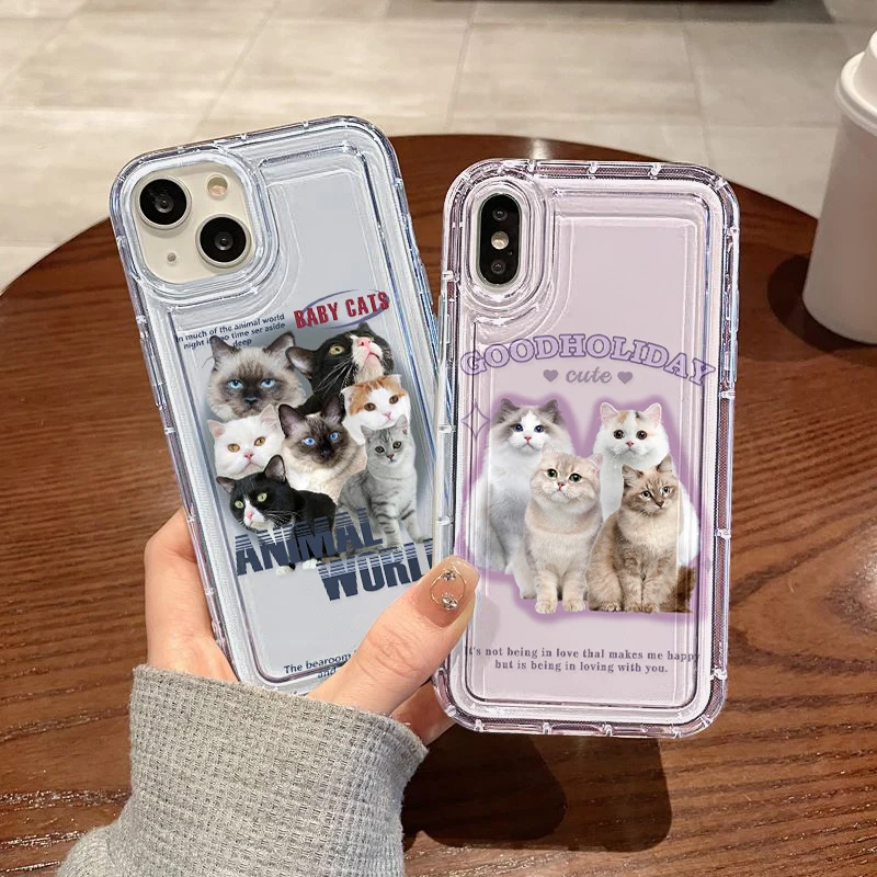 Cute Cat Case For Samsung A54 5G A53 A52S 5G A51 A34 A33 A32 A24 A23 ...