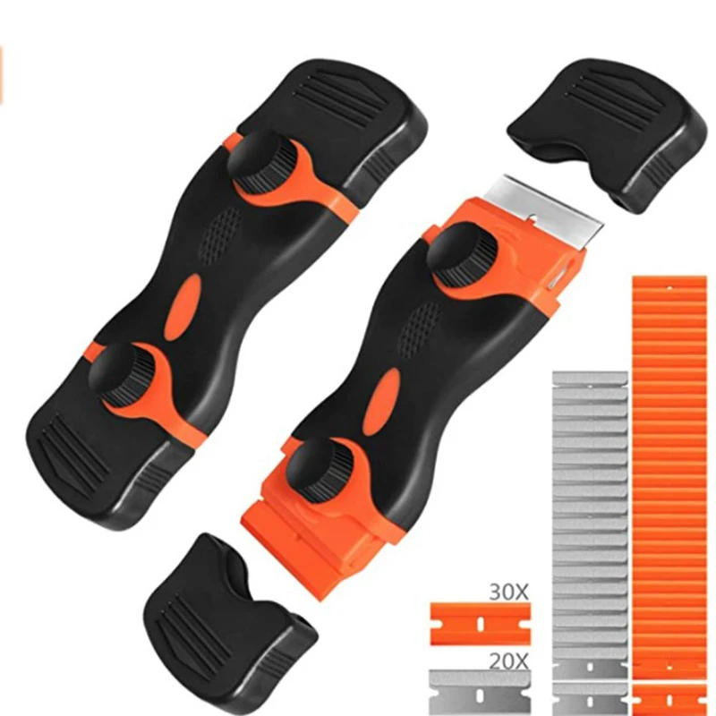 52-piece-portable-double-sided-scraper-blade-set-car-window-glass-wall ...
