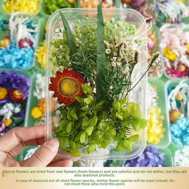 Diy Dried Flower Bouquet Frame Eternal Mixed Flower Box Candle Pressing ...