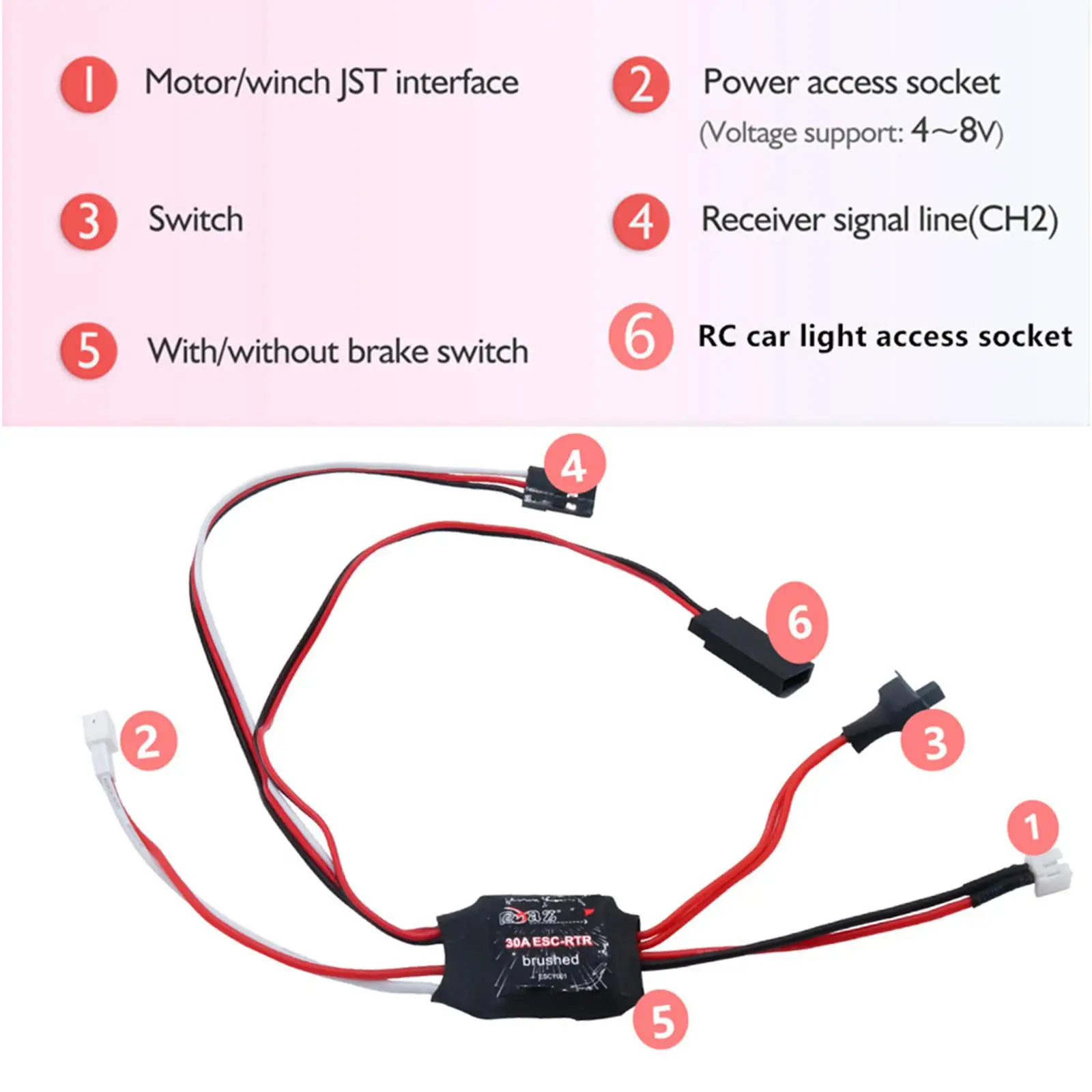 1-24-RC-Brushed-Motor-050-60T-Motor-High-Torque-30A-ESC-and-Gear-for ...