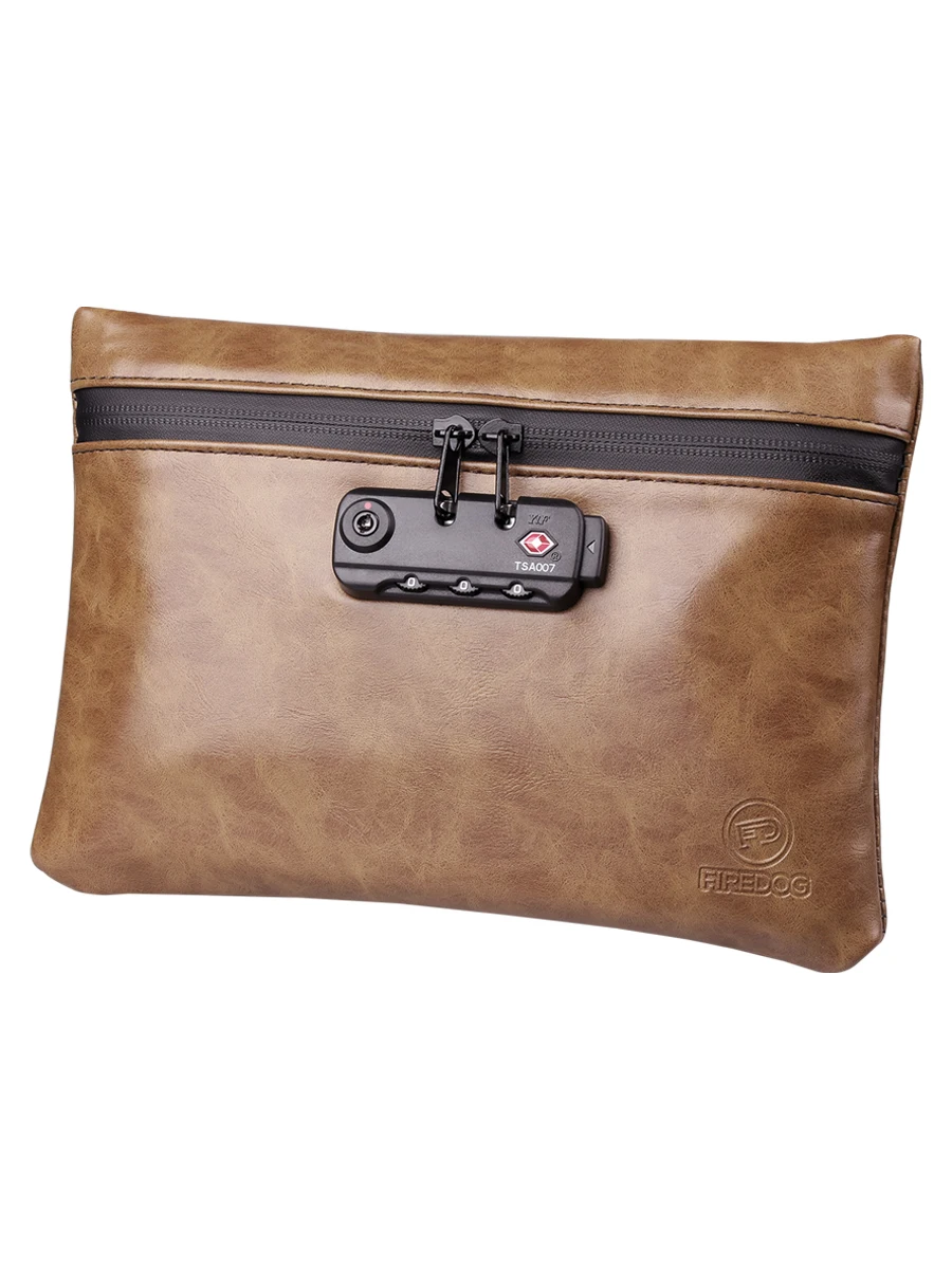 FIREDOG-Smoking-Smell-Proof-PU-Leather-Tobacco-Pouch-With-Lock-Carbon ...