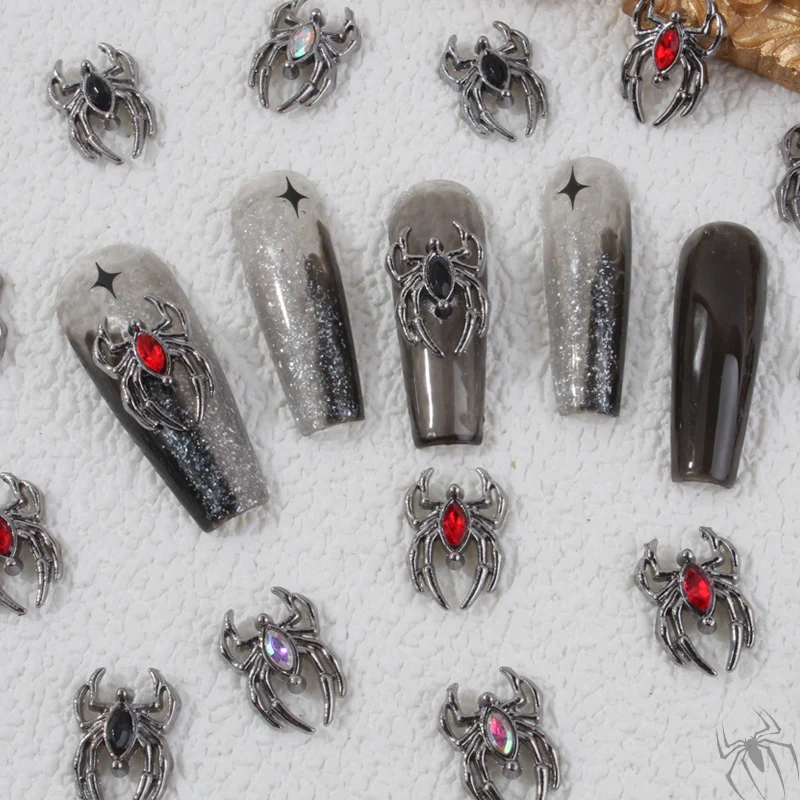 10PCS-Luxury-Alloy-3D-Spider-Nail-Art-Charms-Rhinestones-Jewelry ...