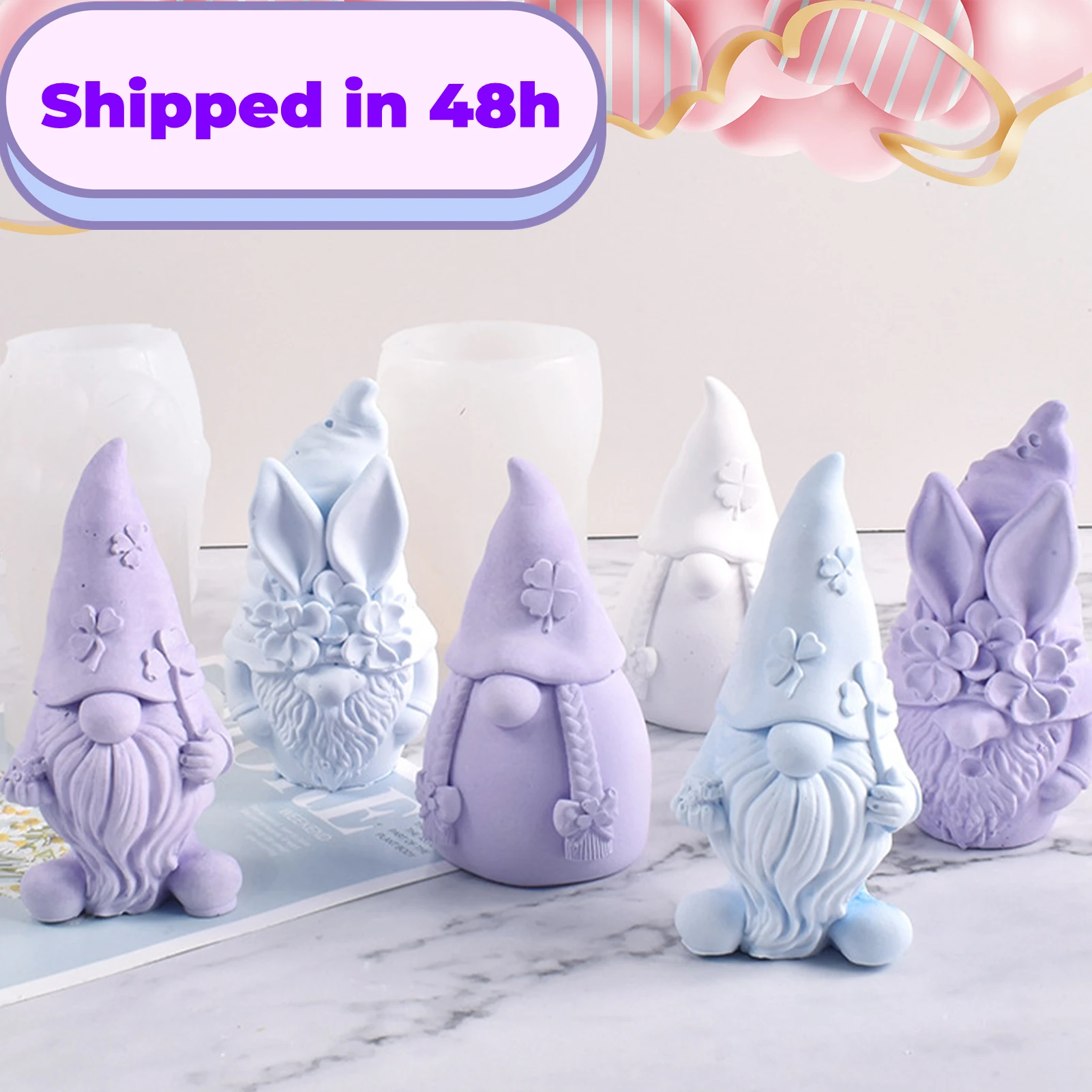 Valentine's Day Gnomes Molds DIY Easter Candle Silicone 3D Swedish ...