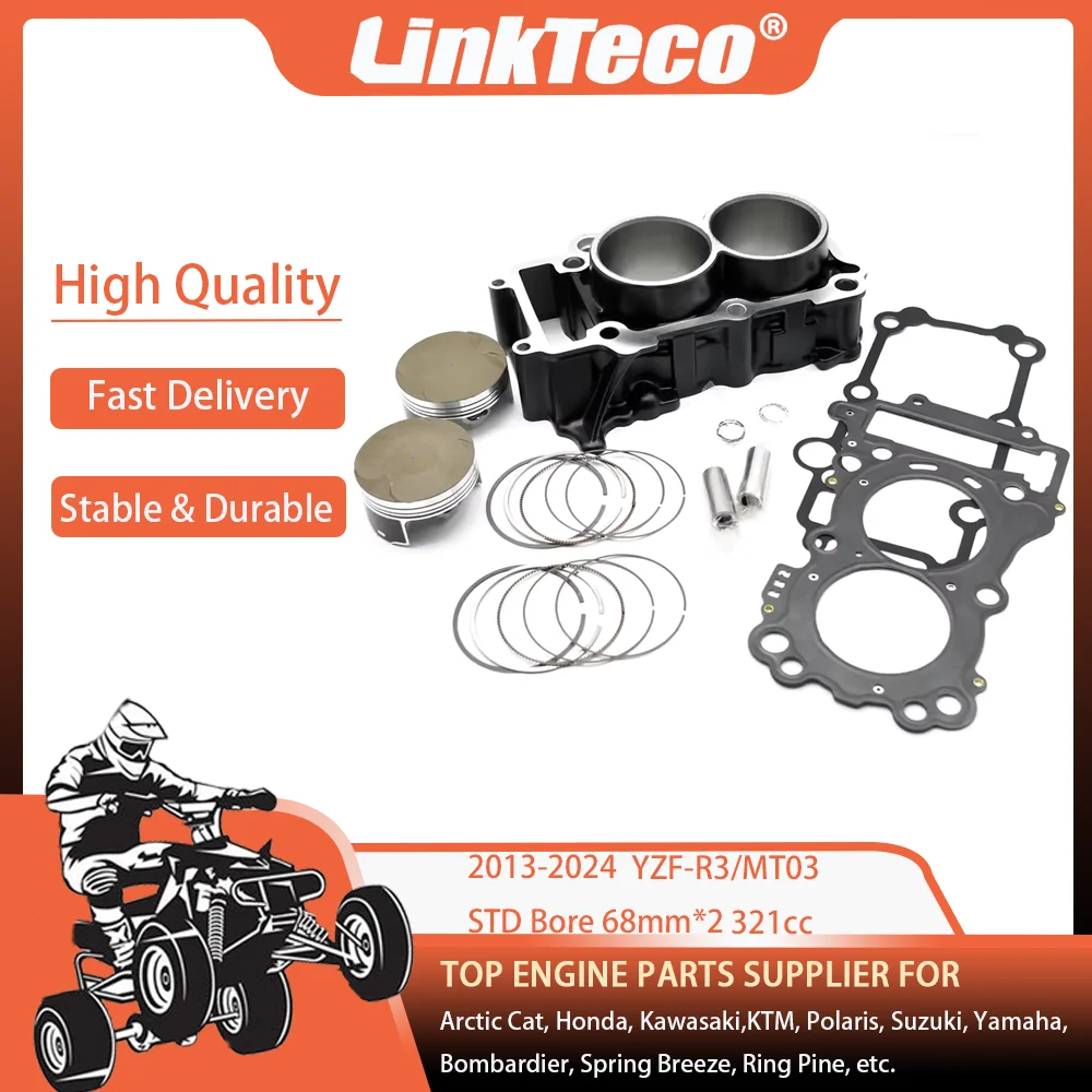13-24 STD 68mm*2 321cc Motorcycle Cylinder block piston ring Kit For ...