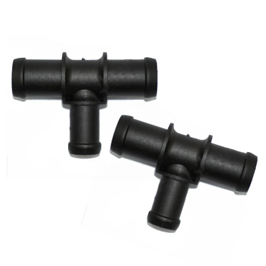 2pcs Black Plastic Car 3 Way 3/4"-5/8"-3/4" Tee Heater Water Hose Fitting Connector Kit - Hoses ...