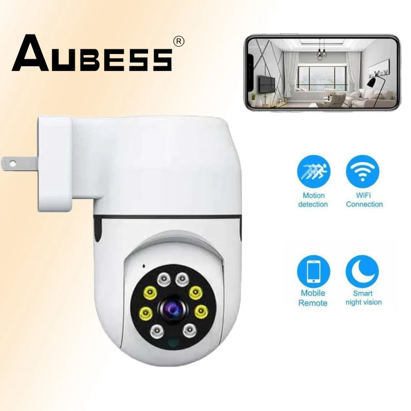 2MP WiFi IP Camera With US/EU Power Plug 360 Rotate Color Night Vision ...
