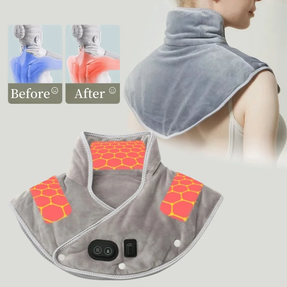 Electric-Heating-shoulder-Neck-Pad-Massager-USB-Cervical-Brace-Wrap ...