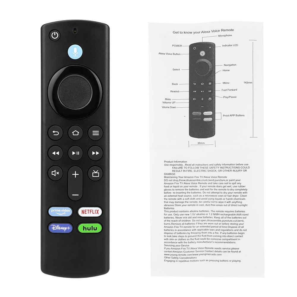 Generic Replacement Bluetooth Voice Remote Control L5B83G 3rd Gen Stick ...