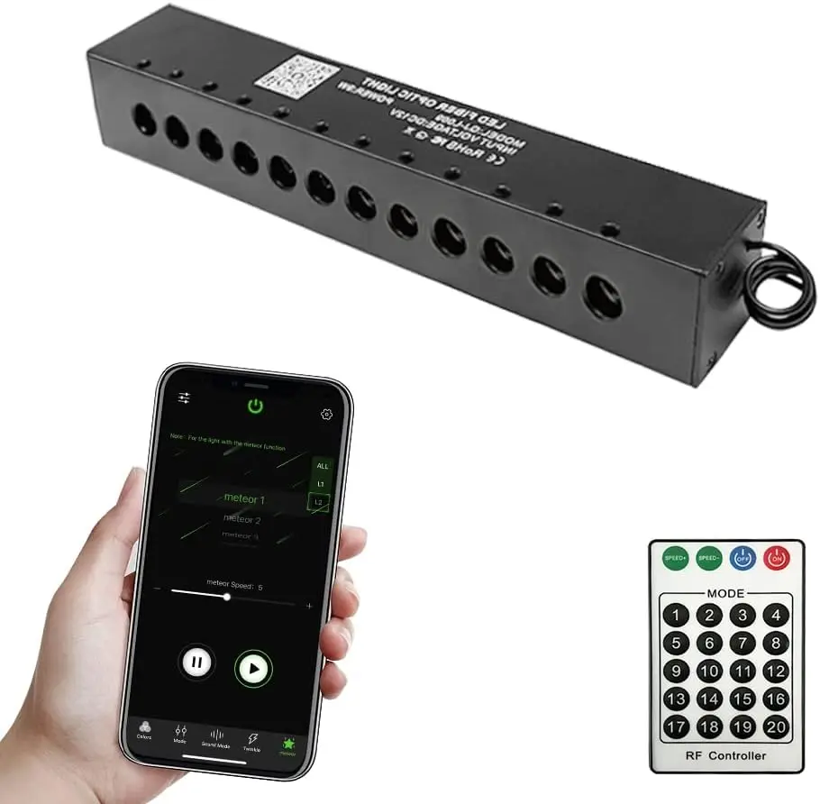 Remote-controlled-12LEDs-Meteor-Shooting-Star-Chasing-effect-Fiber ...