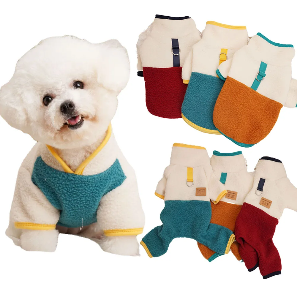 Pet-Plush-Jumpsuit-Autumn-Winter-Warm-Velvet-Small-Dog-Clothes-Sweet ...