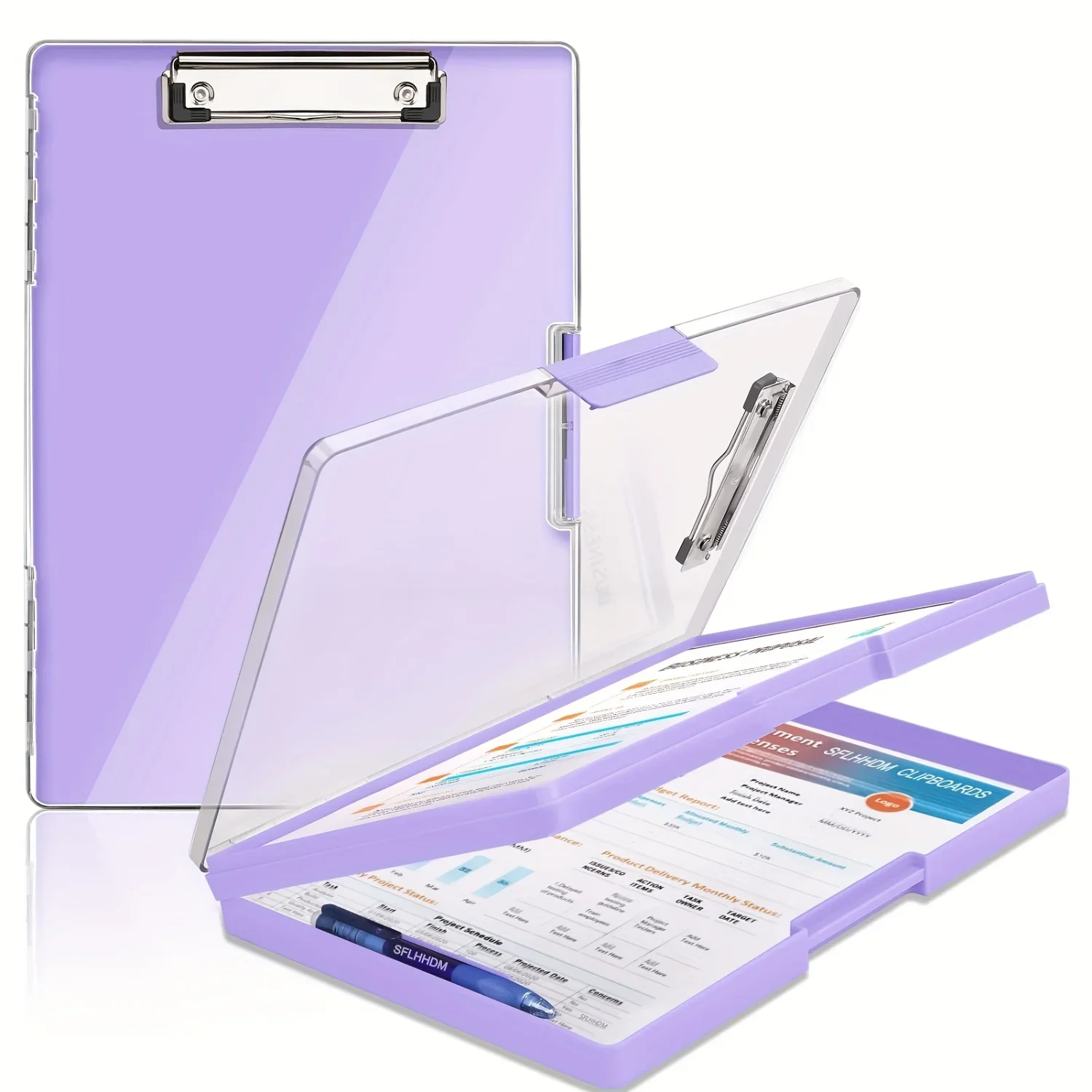 Heavy Duty Clipboard with 2 Storage Cases - Clear Visible Top Panel ...