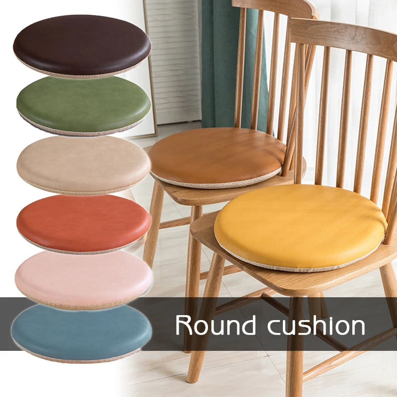 33-38-43CM-Round-PU-Seat-Cushion-Memory-Foam-Filling-Seat-Pad ...