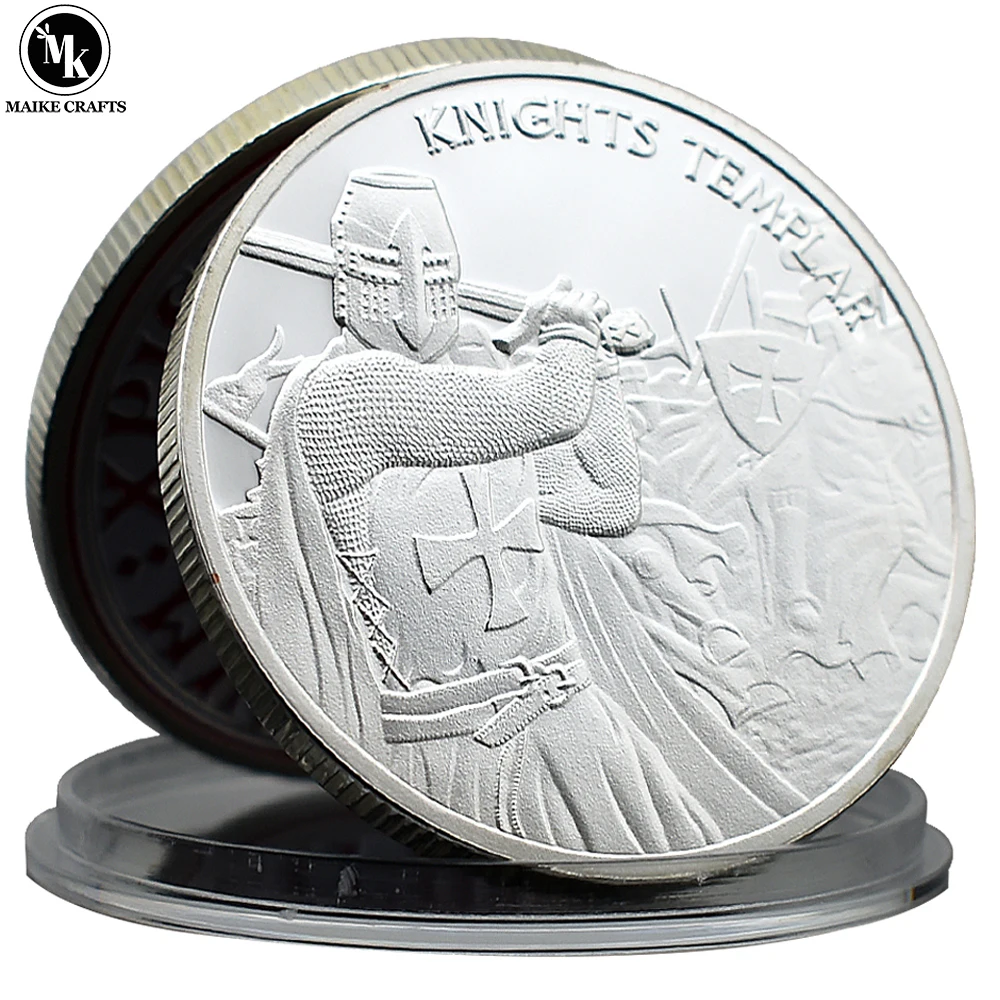 European-Knights-Templar-Commemorative-Coin-Silver-Plated-Red-Cross ...