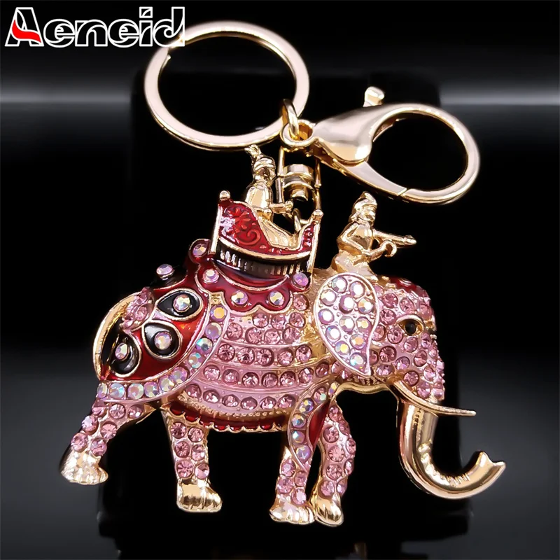 Pink-Crystal-Elephant-Key-Chain-Cute-Animal-Keychains-Alloy-Rhinestone ...