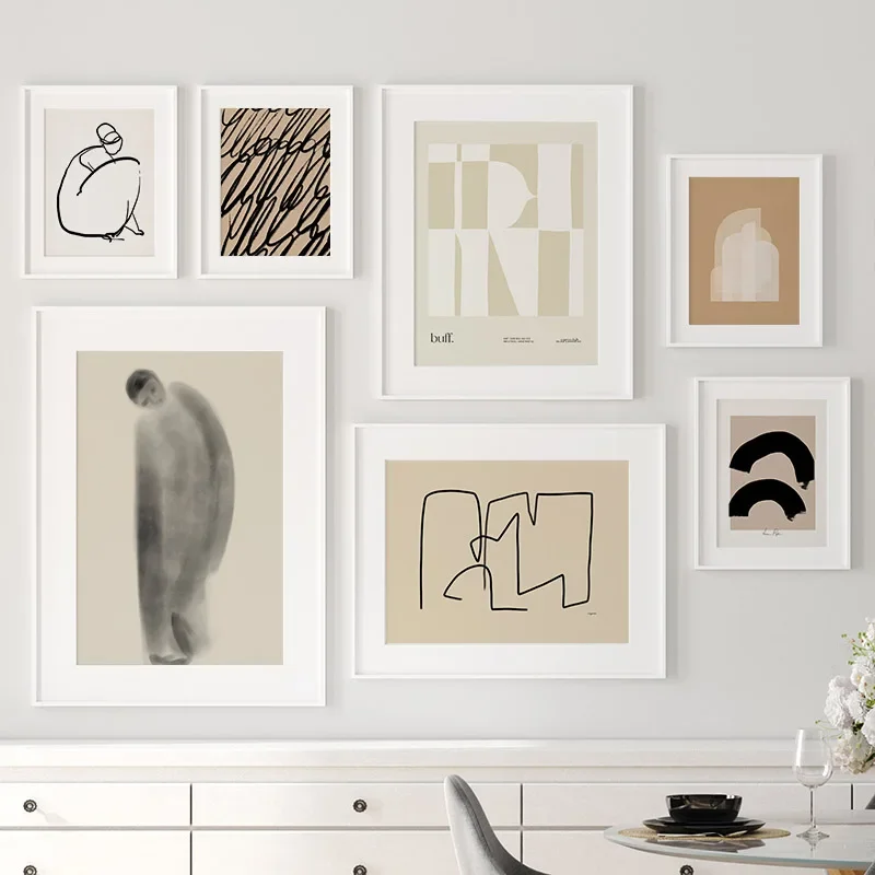 Modern-Abstract-Line-Figure-Geometry-Wall-Art-Canvas-Painting-Nordic ...