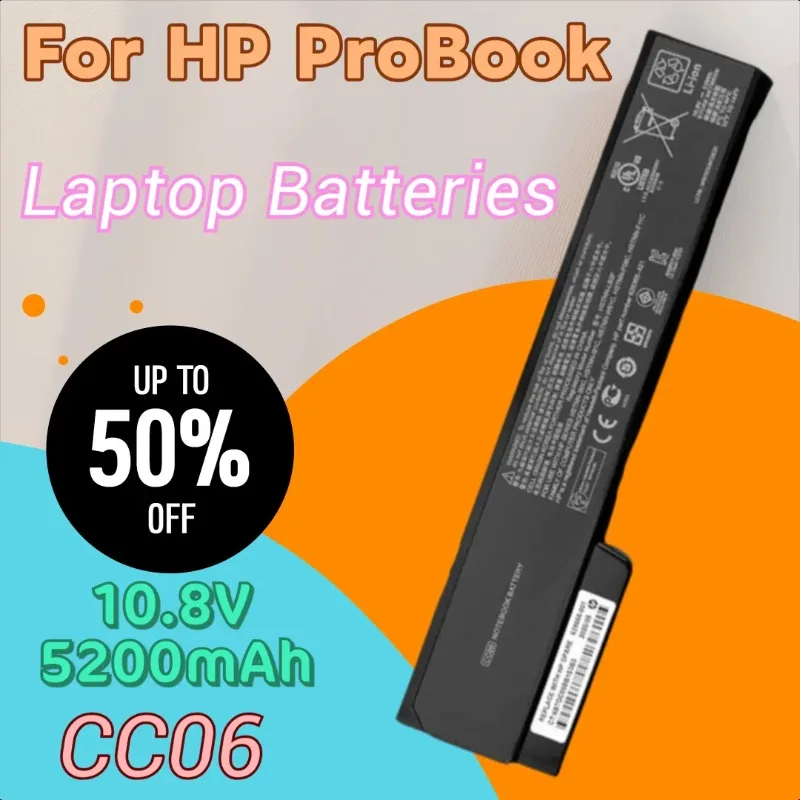 New High Quality 10.8V 5200mAh CC06 Laptop Battery for HP ProBook 6360b ...