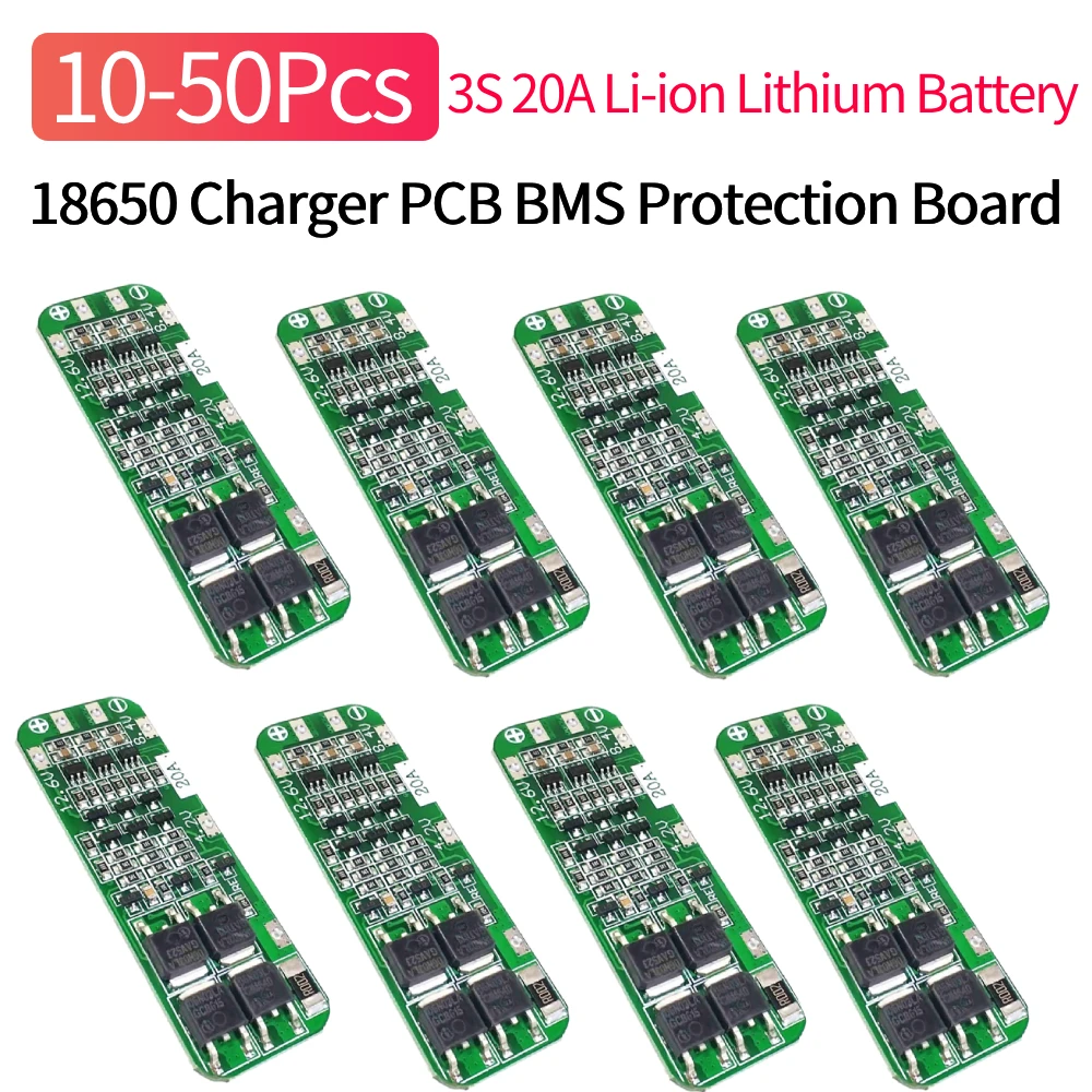 10-50Pcs Protection Board Module High Voltage Output 3S 20A Li-ion ...