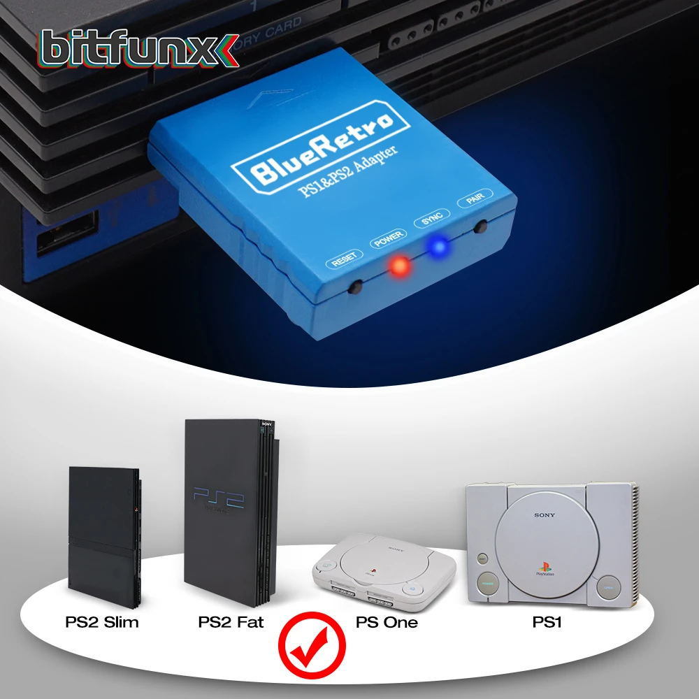 Bitfunx Adaptador de controladores inalámbricos Bluetooth multijugador ...