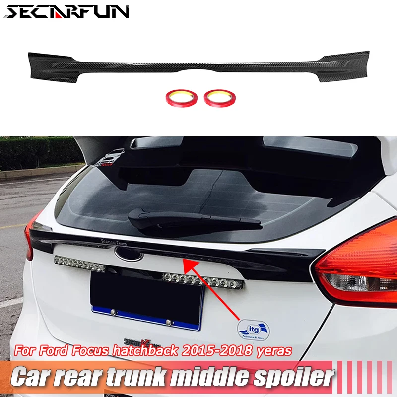 Carbon-Pattern-Spoiler-Wing-For-Ford-Focus-MK3-Hatchback-ST-Line-Rear ...