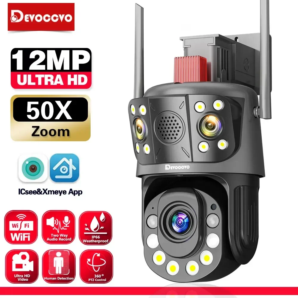 12MP-Wifi-PTZ-IP-Camera-Outdoor-Three-Lens-Three-Screen-50x-Zoom-Human ...