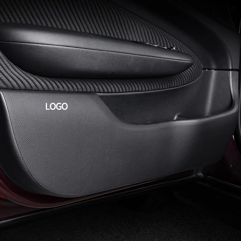 Car-Door-Protective-Mat-Dirty-resistant-Anti-Kick-Leather-Pad-Auto ...