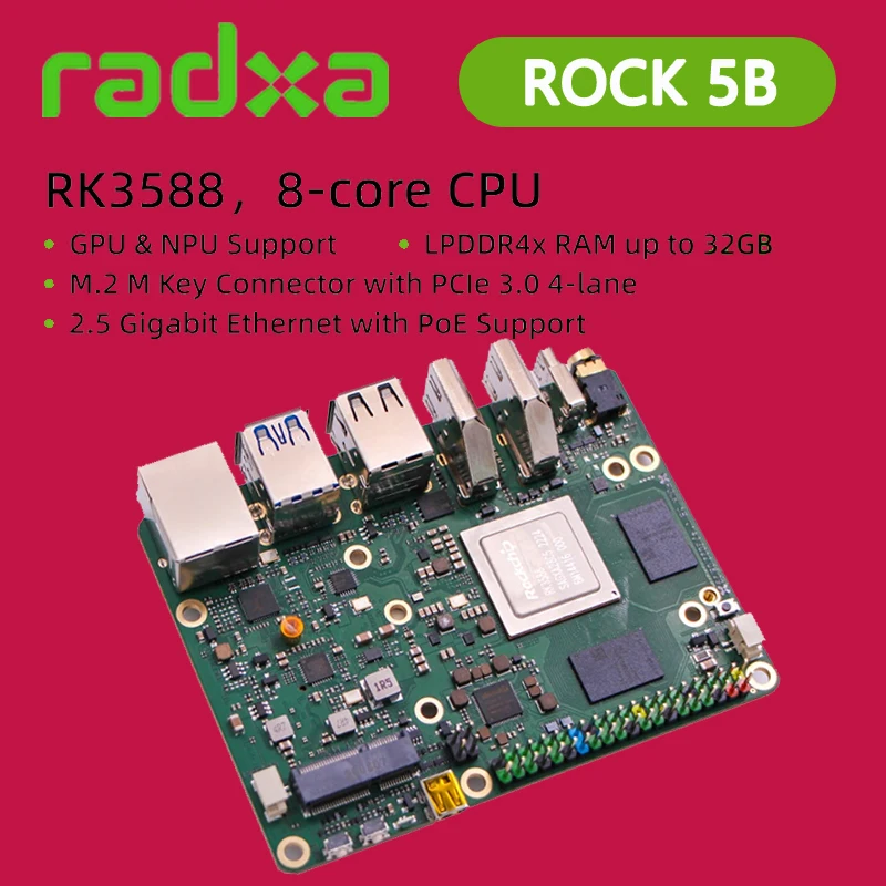 Radxa ROCK 5B RK3588 8-core CPU SBC, HDMI with 8K Output, M.2 M Key ...