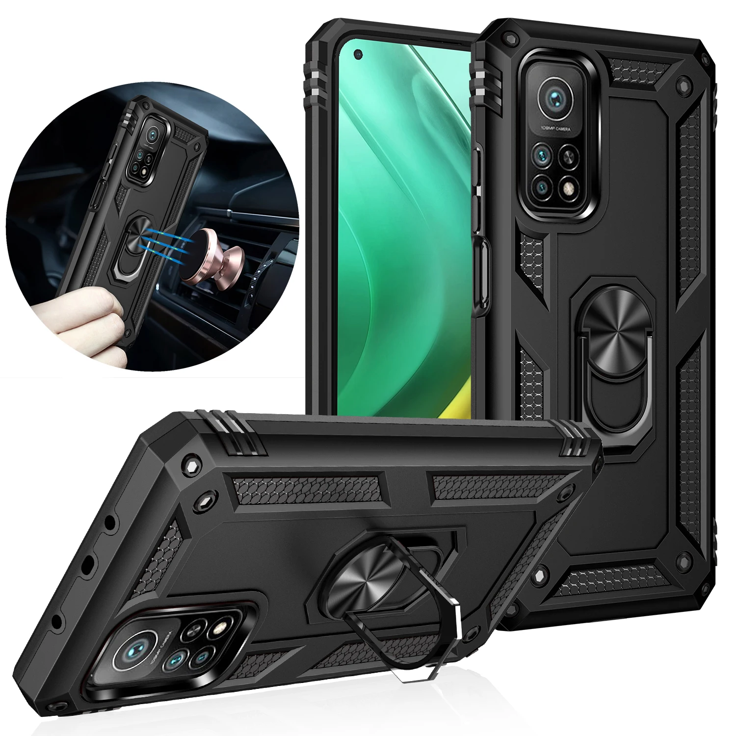 For Xiaomi Mi 12 11 11T 10T 9T Pro Lite 5G 11i Case Armor Shockproof Car Magnetic Ring Cover for ...