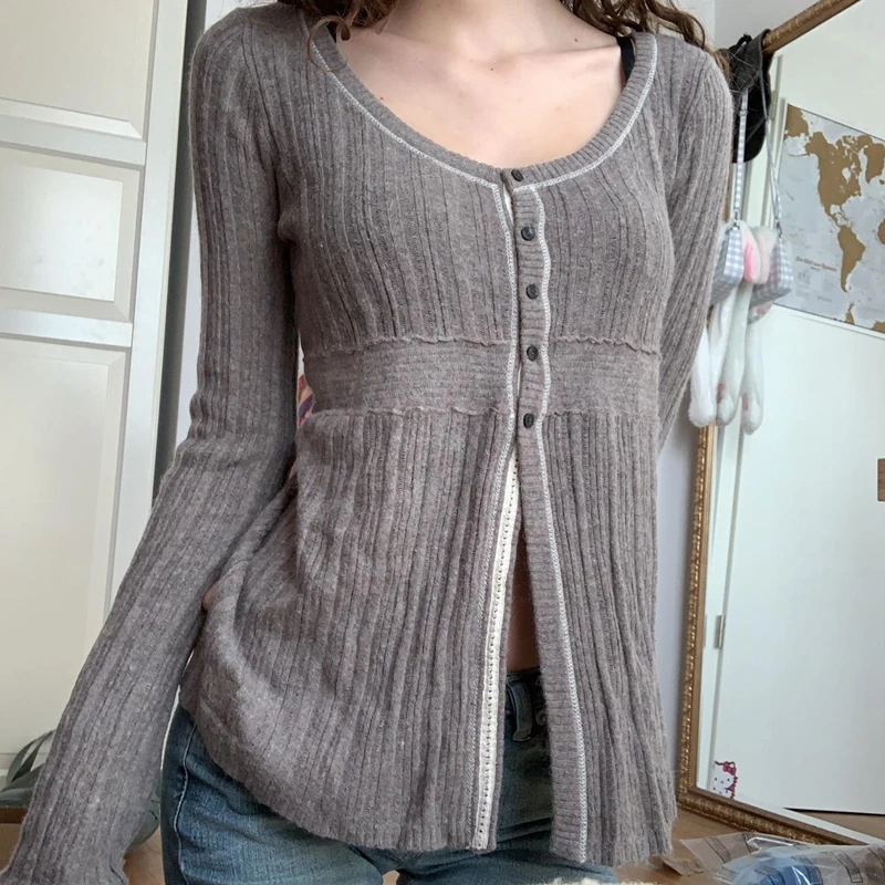 2000s Button Shirts | Vintage Milkmaid Top | Grunge 2000s Shirt | Women ...