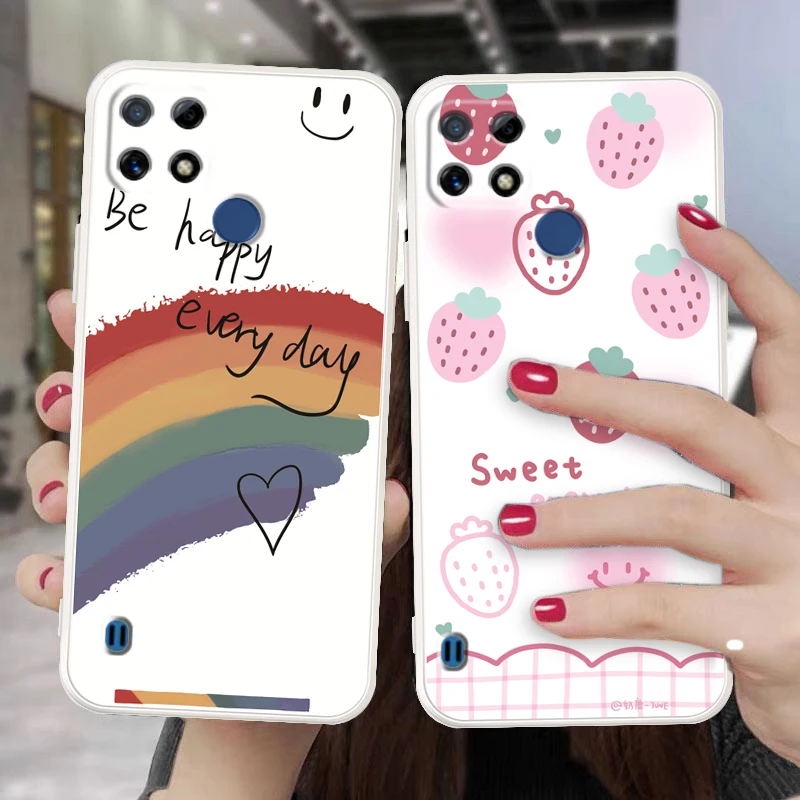 Funda de silicona suave a prueba de golpes para Realme C21Y, carcasa ...