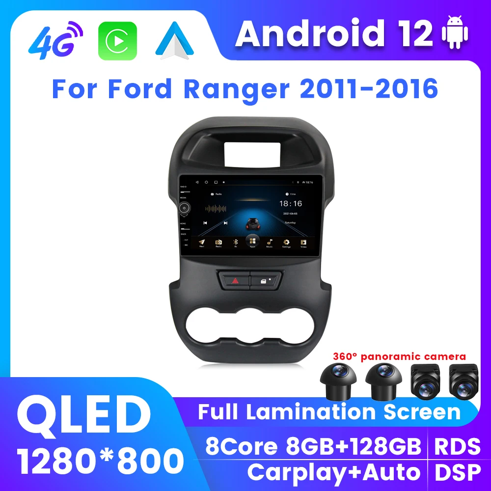 QLED-8G-128G-Android-12-Car-radio-For-Ford-Ranger-2011-2016-GPS ...