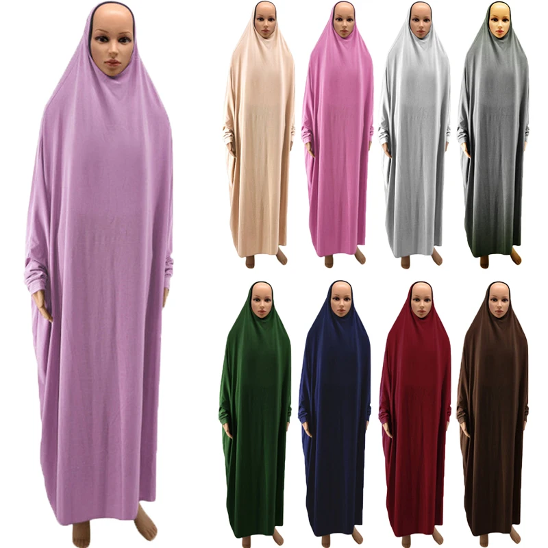Eid ramadan jilbab uma peça vestido de oração abaya com capuz kaftan ...