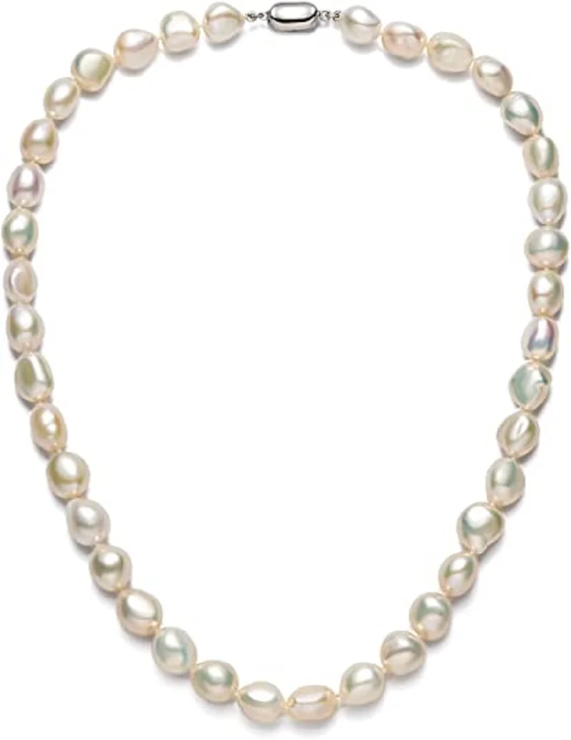 Baroque-Pearl-Necklace-for-Women-8-9mm-9-10mm-AA-Quality-Freshwater ...