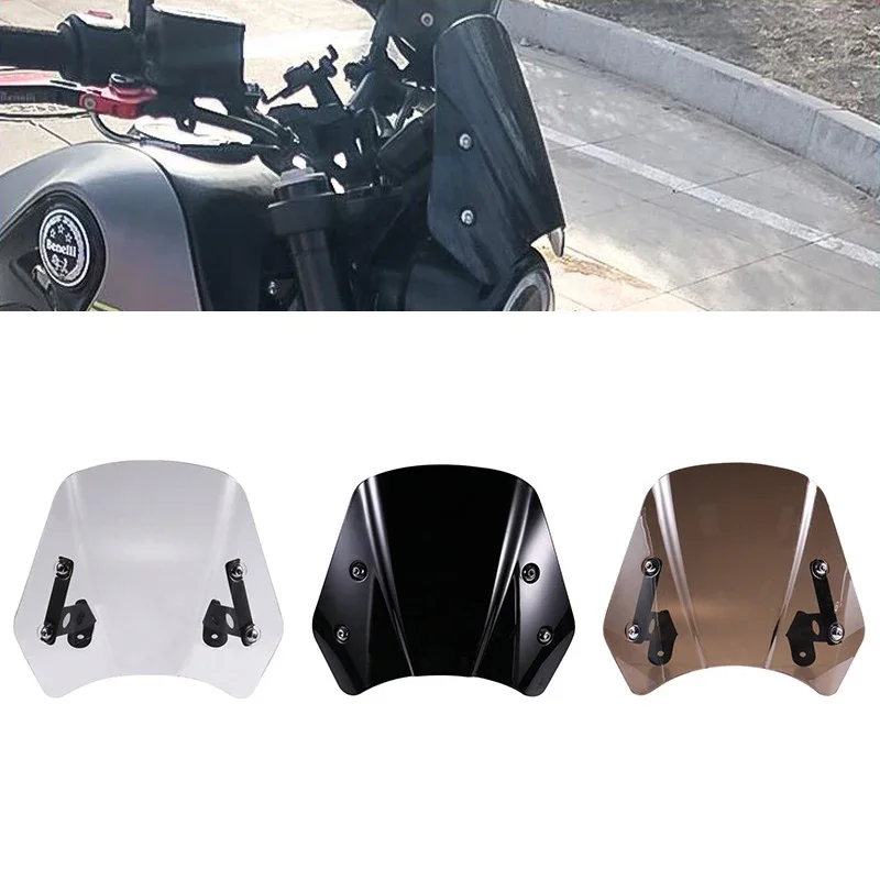 3colors-Motorcycle-Windshield-Windscreen-Wind-Deflector-With-Brackets ...
