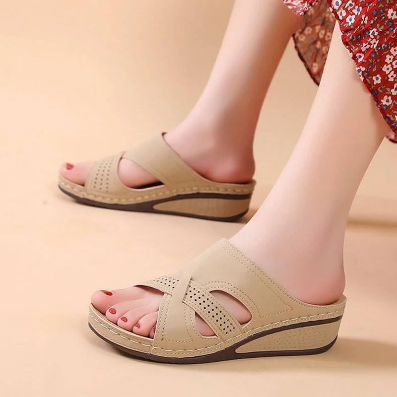 2022-neue-frauen-Sandalen-Slip-Auf-Schuh-Med-Heels-Plattform-Weibliche ...
