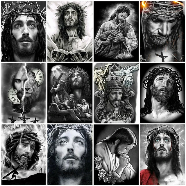 Jesus Face Black And White